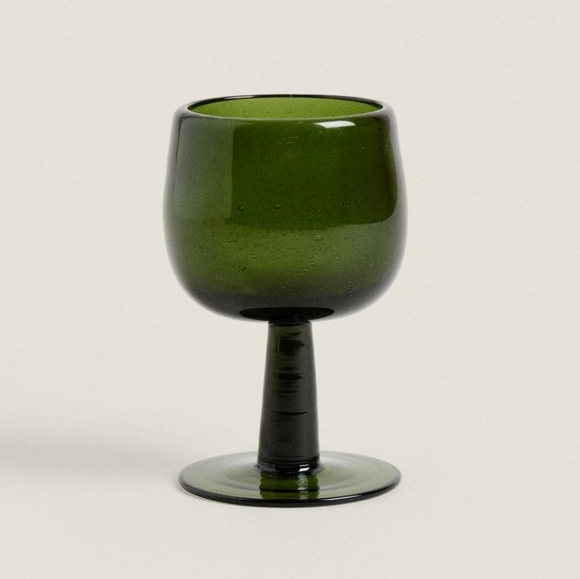 Zara | Dining | Zara Green Bubble Effect Wine Glass One Glass | Poshmark